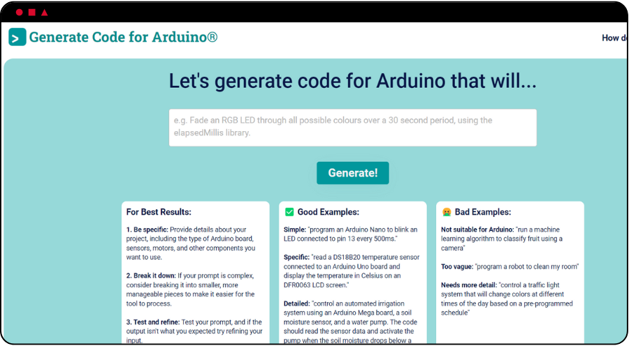 Duino Code Generator - Best AI Tool for Automatically generate code for ...
